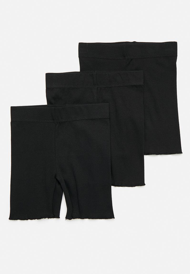Girls multipack hailey bike short - black rib