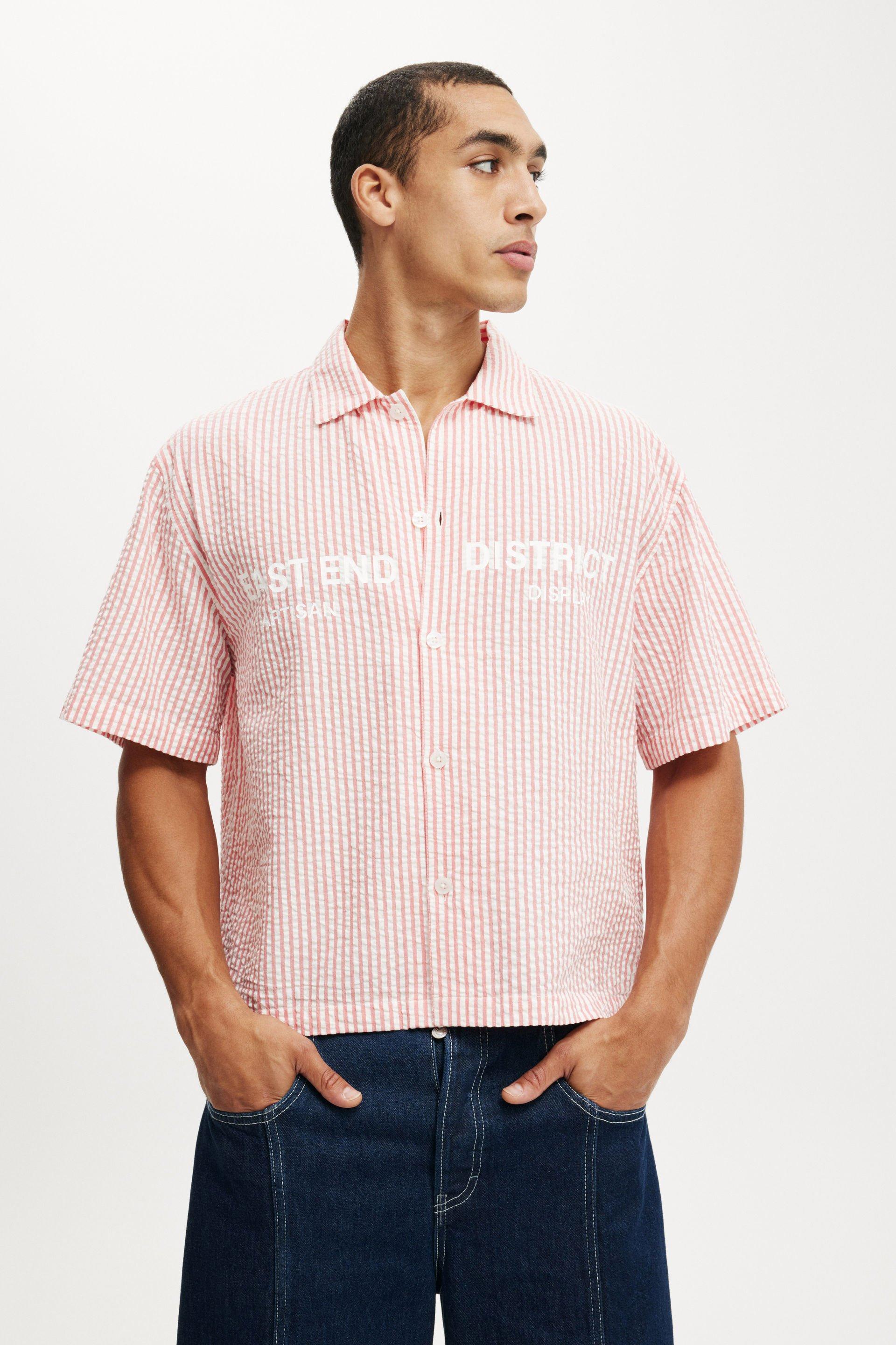 Ventura Short Sleeve Shirt - Coral Stripe/Print