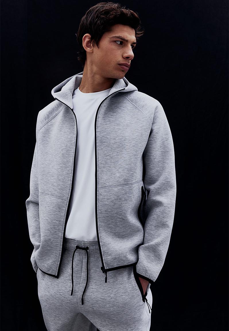 Sports zip-through hoodie with drymove™ - grey marl - 1225654005