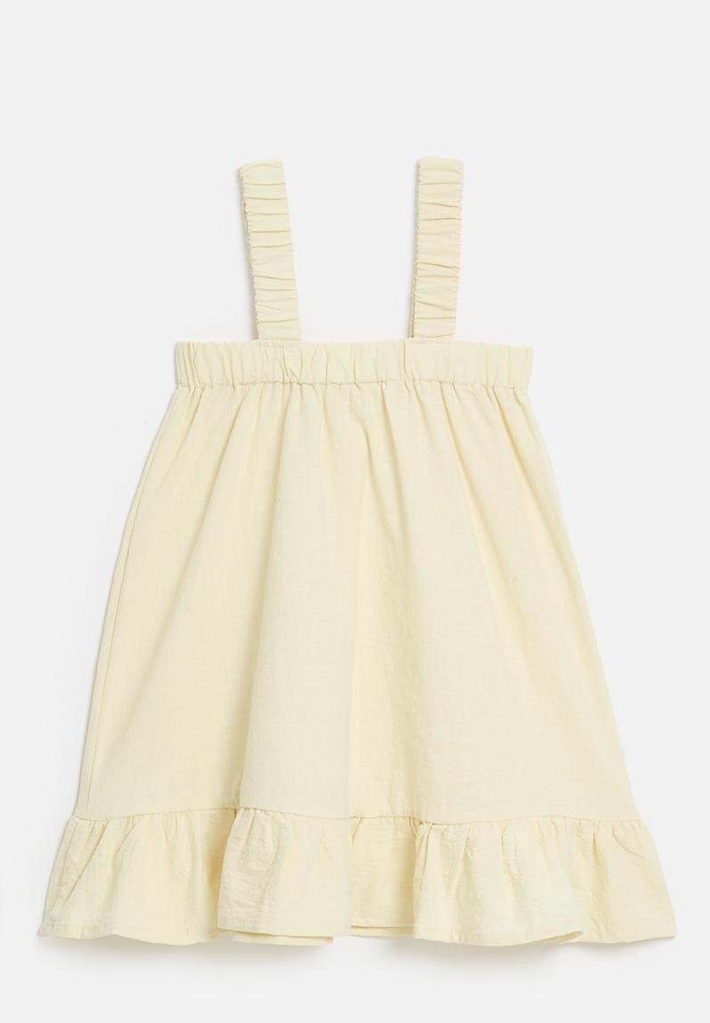 Frilled hem dress - light beige
