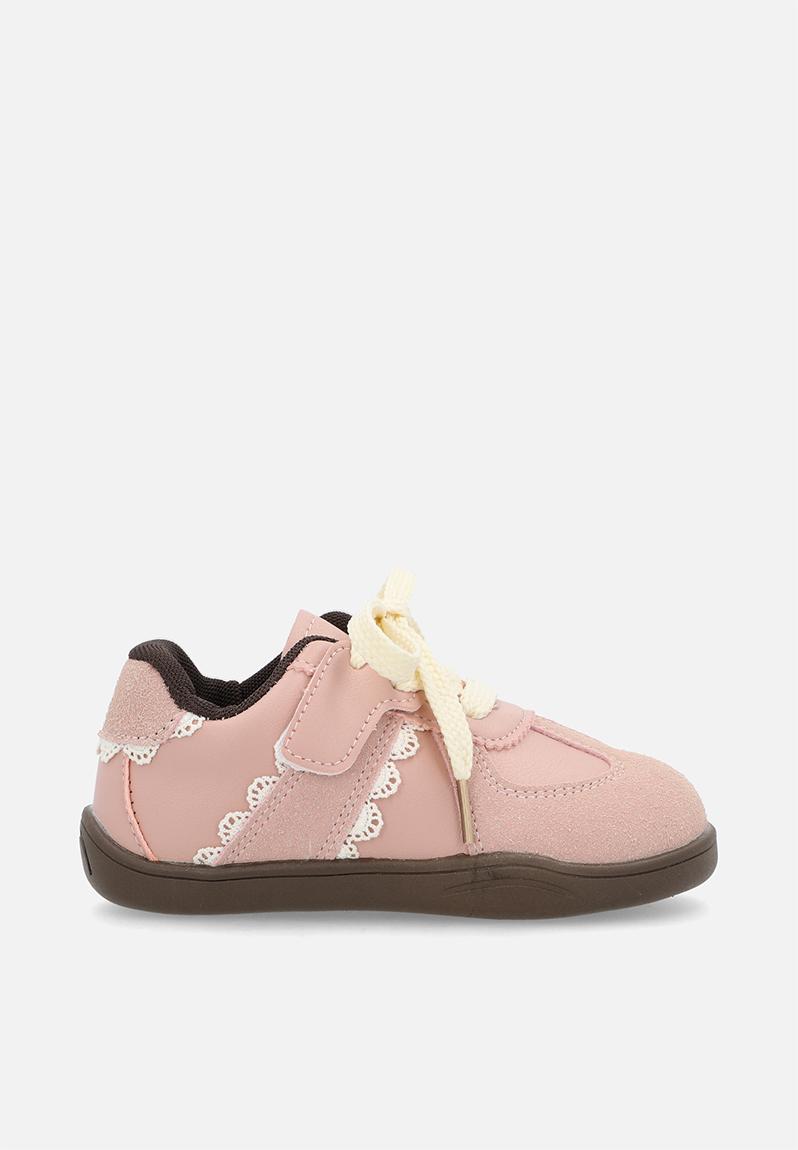 Lace & velcro sneakers-light pink Pop Candy Shoes | Superbalist.com