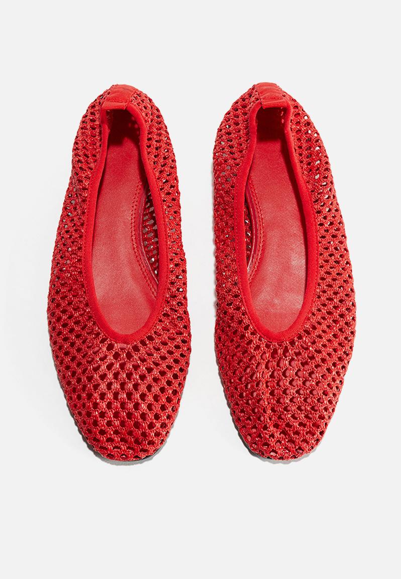 Braided ballet pumps - bright red - 1269845004