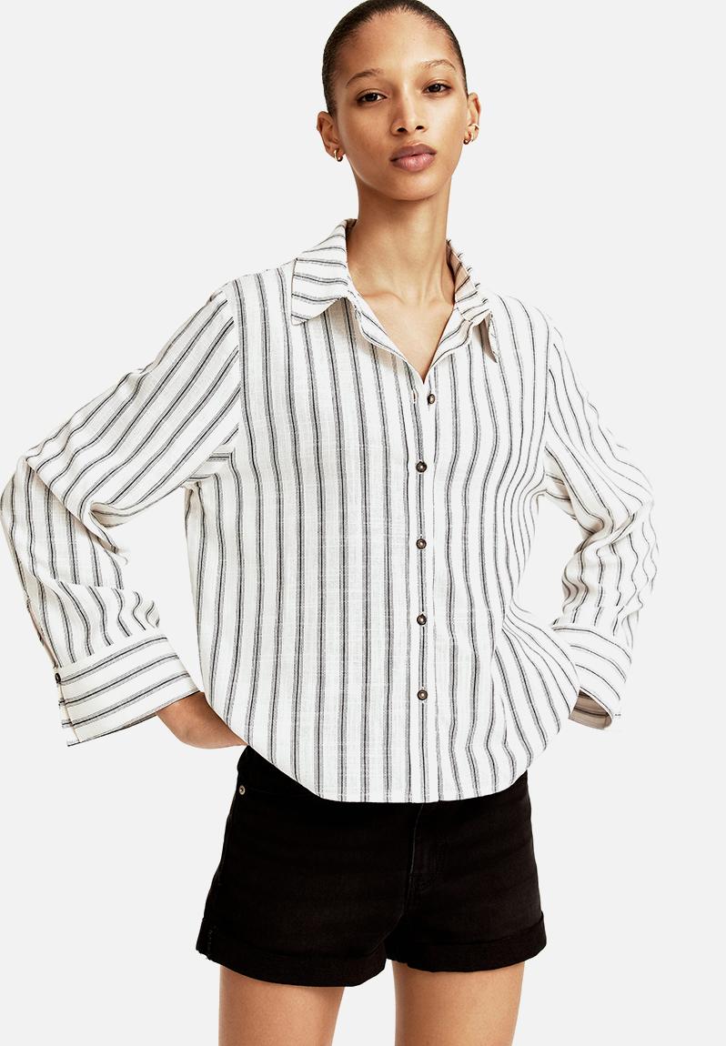 Airy shirt - white/striped - 1277600002 H&M Shirts | Superbalist.com