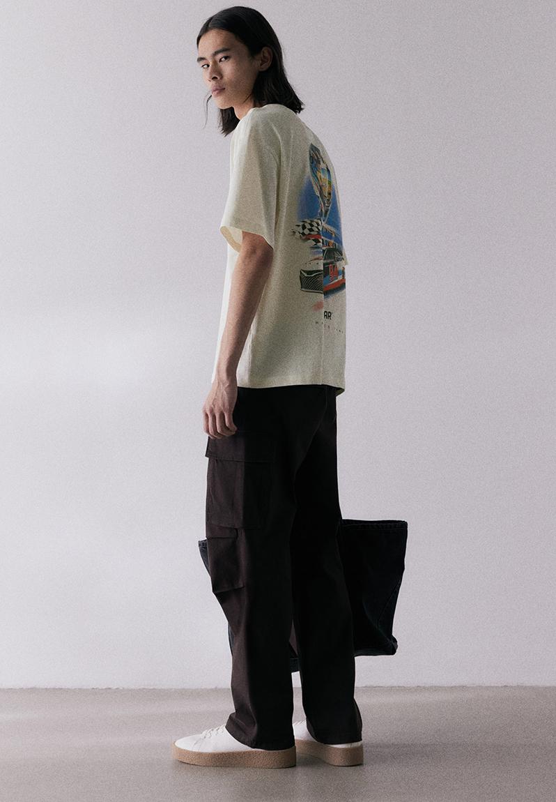 Loose fit t-shirt - cream/nascar - 0972640156