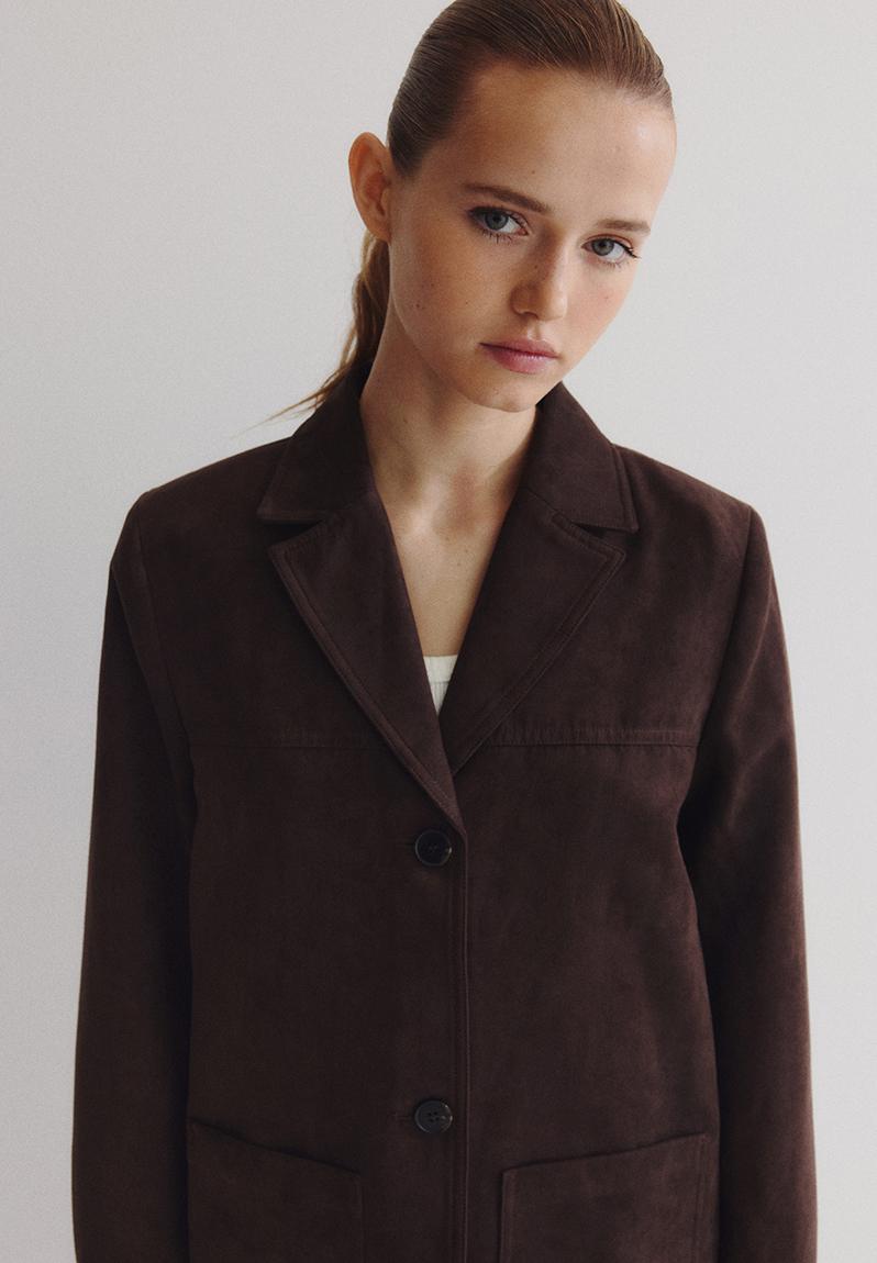 Napped jacket - brown - 1280810001