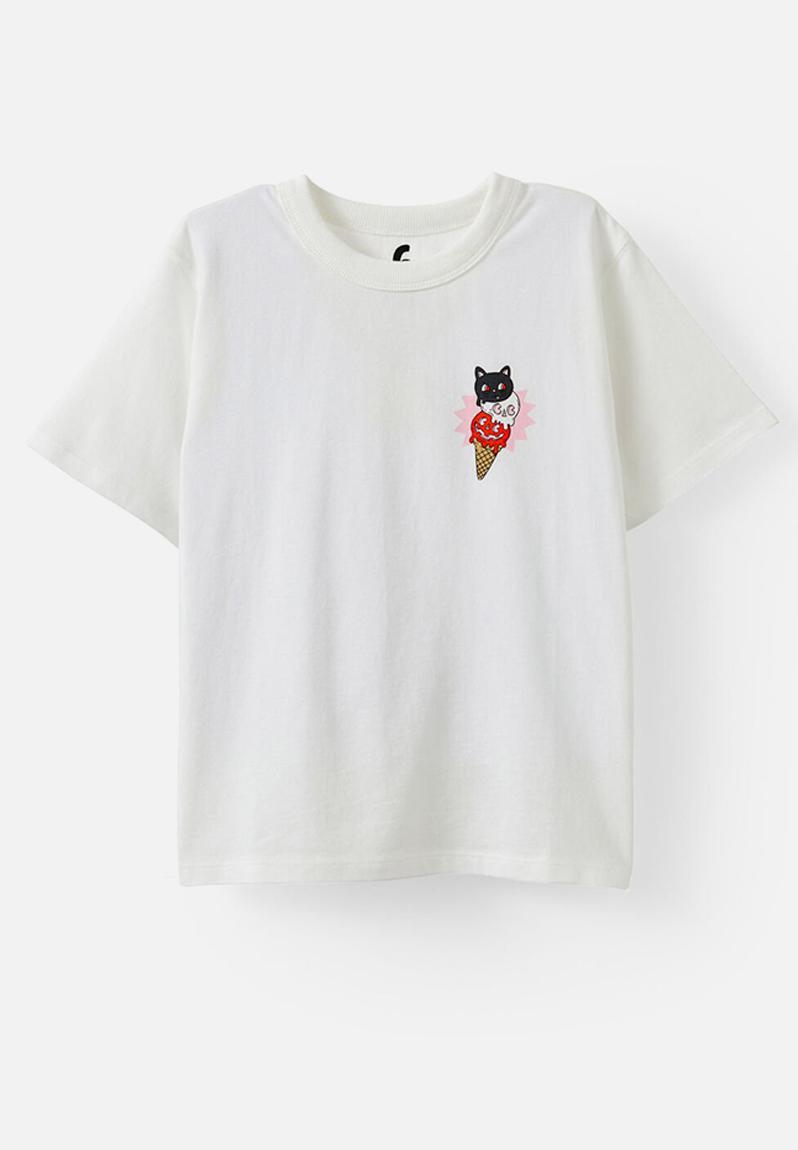 Poppy oversize graphic print tee - pers vanilla/sweet and spooky ice cream