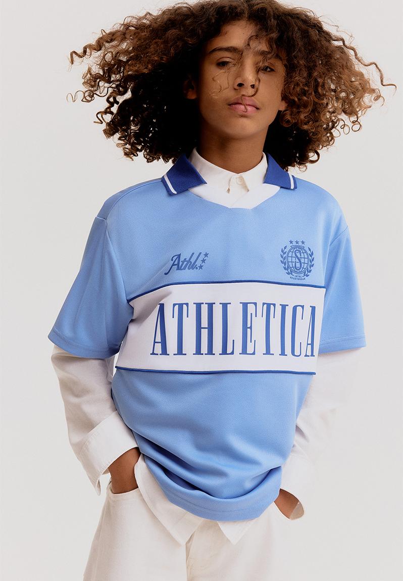 Collared football shirt - light blue/athletica - 1288965001