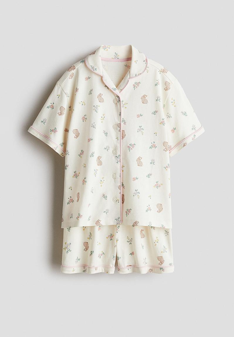 Patterned jersey pyjamas - light beige patterned - 1238044003 H&M ...