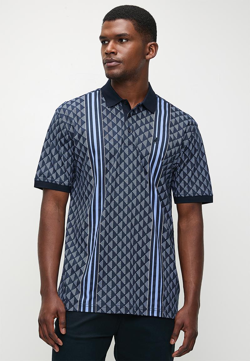 CARSON DM Geometric Printed Golfer - Navy