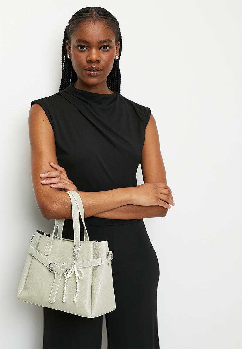 Jessica tote bag with belt buckle - grey