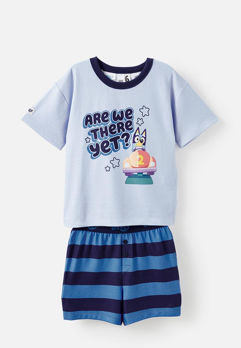 Damon short sleeve pyjama set license - lcn blu dawn blue/bluey are we ...