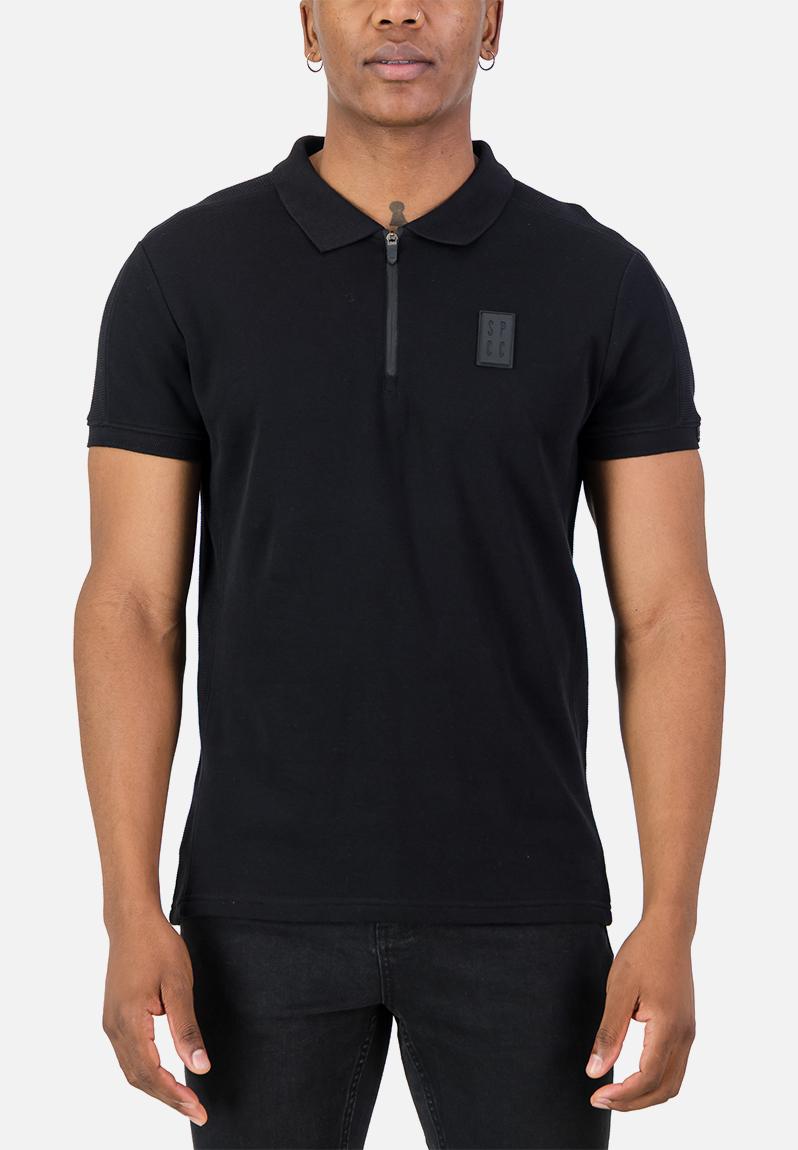 Kramer Golfer - Black Slimline Fit Fashion Polos Black