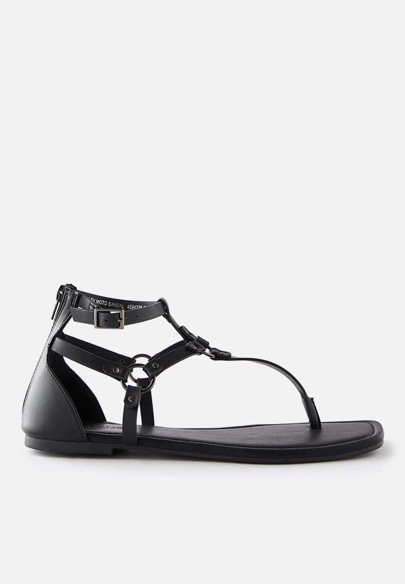 Riley moto sandal - black