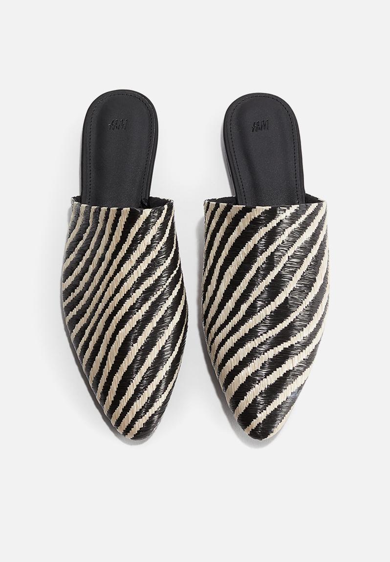 Straw mules - black/zebra print - 1270644001