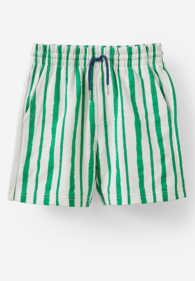 Henry slouch short - island green/vanilla rough stripe