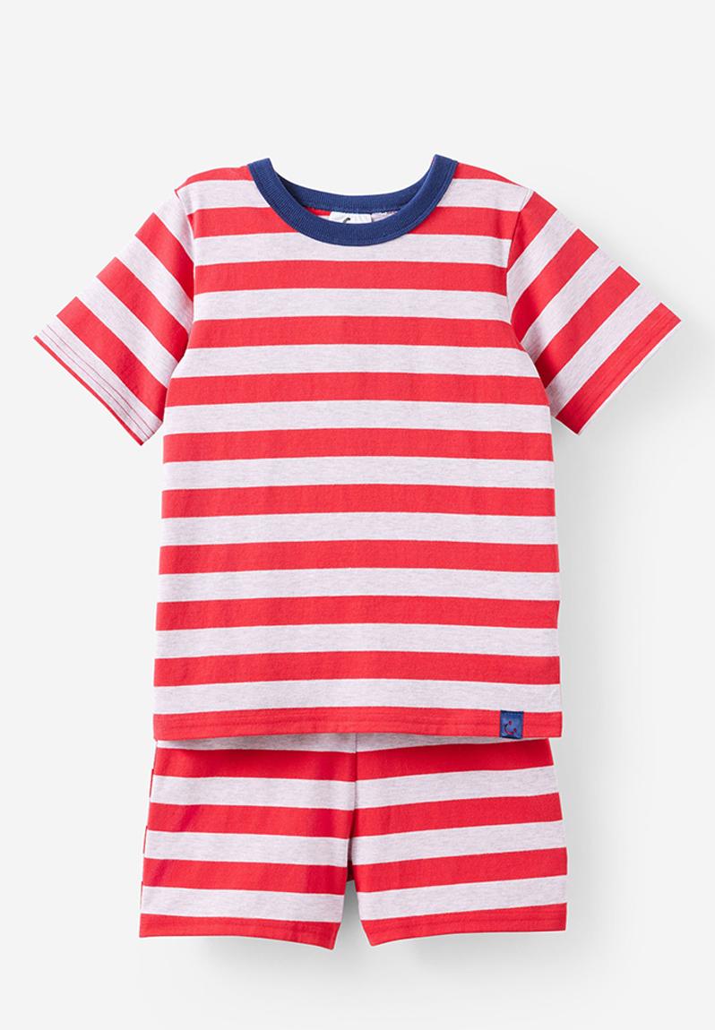 Jordan short sleeve pyjama set - bobbi stripe varsity red/cloud marle