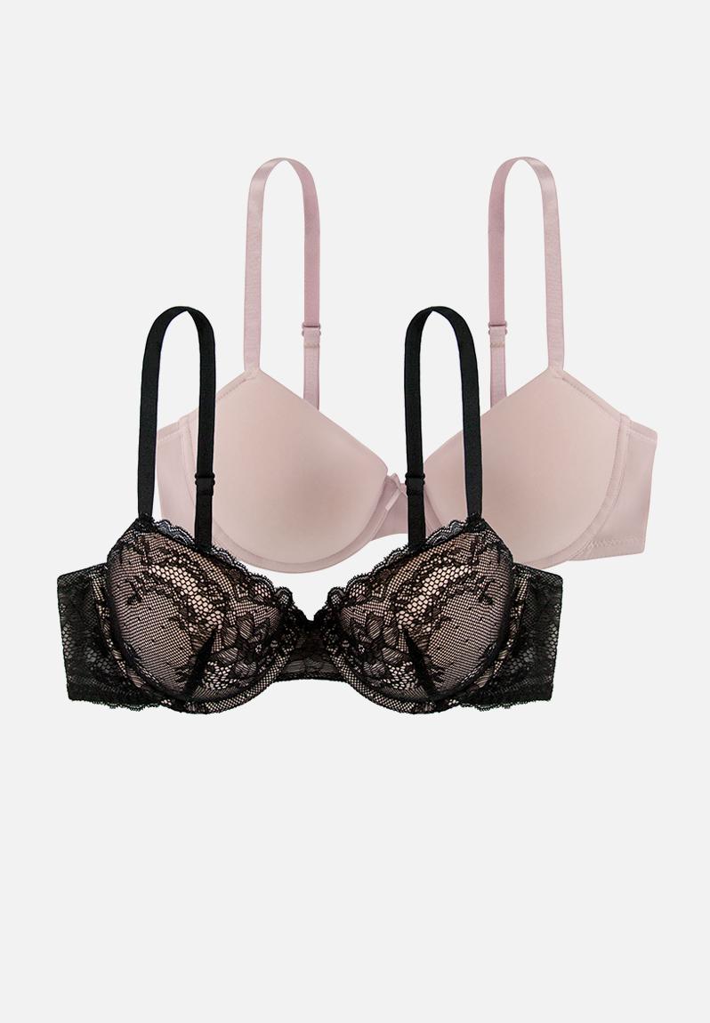 Light padded demi - black/blush