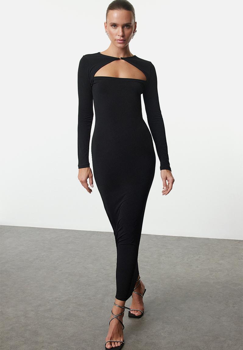 Maxi Knit Bodycon Formal Dress Dress - Black
