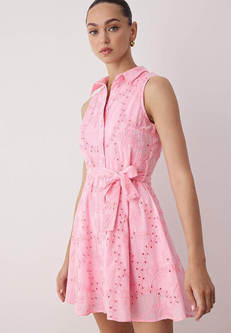 Mini Aline Woven Dress - Pink