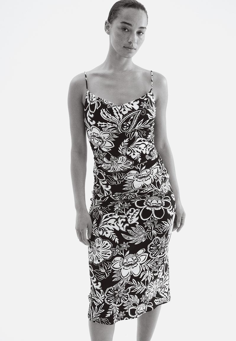 Interlock strappy dress - black floral - 1292916003