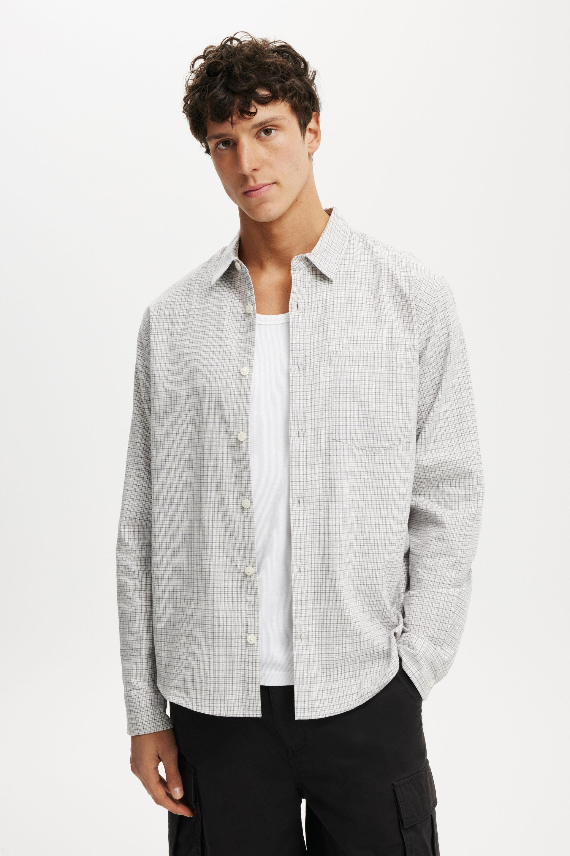 Luca Long Sleeve Shirt - Natural Check