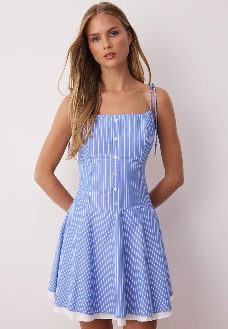 Mini Aline Woven Dress - Blue