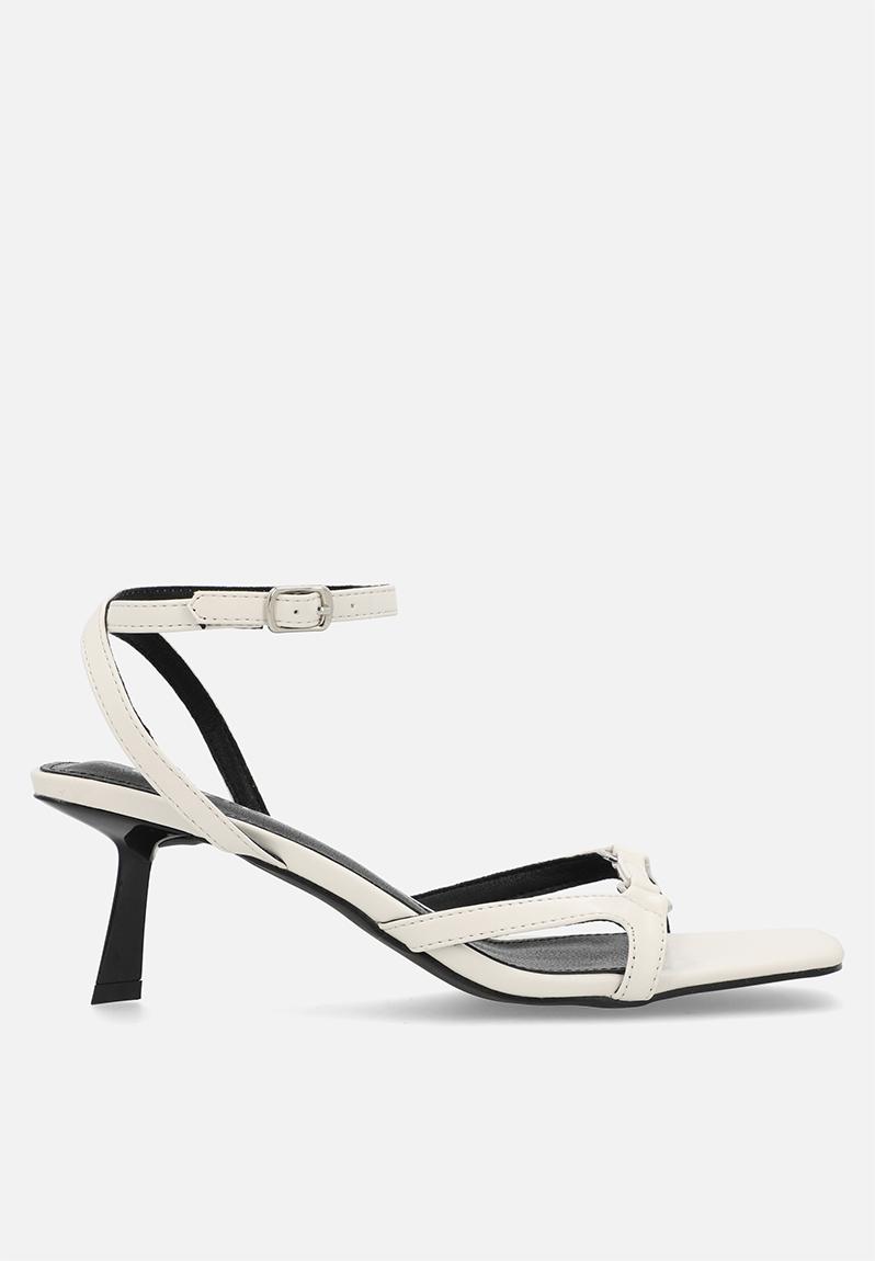 Macie stiletto ankle strap heel - off white pu