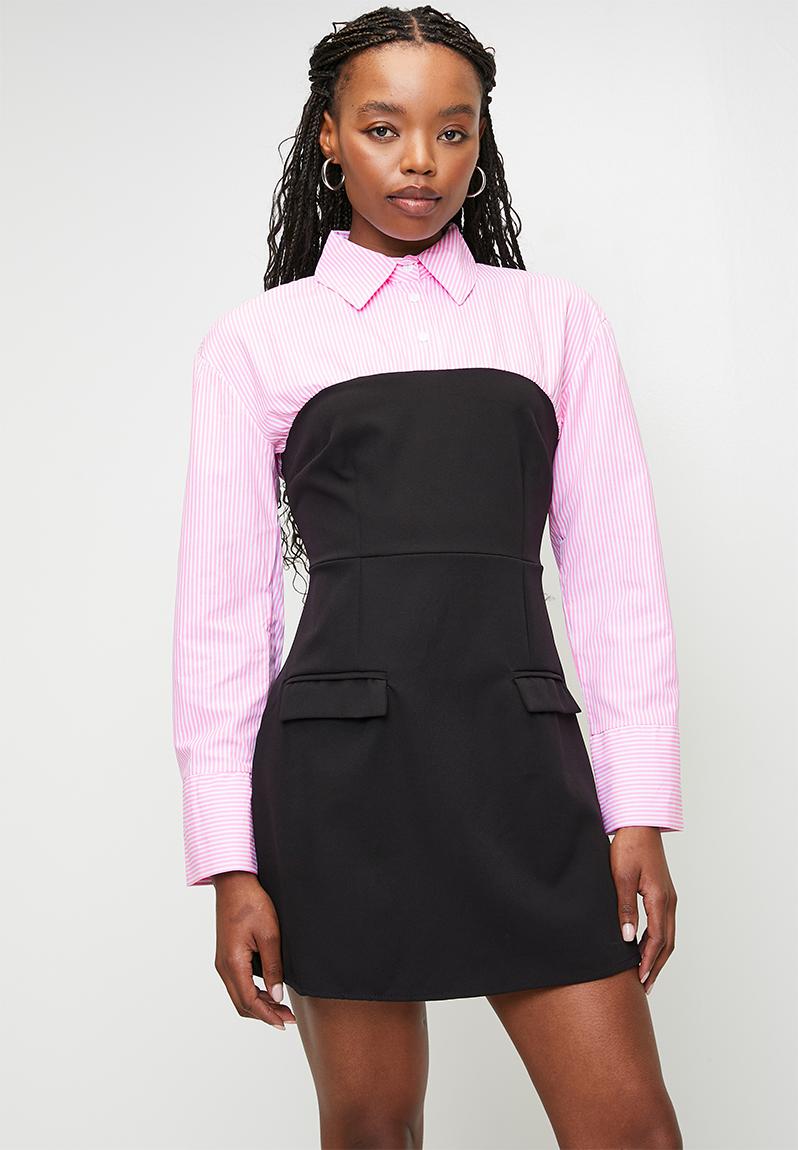Mini Aline Woven Dress - Pink/Blk7