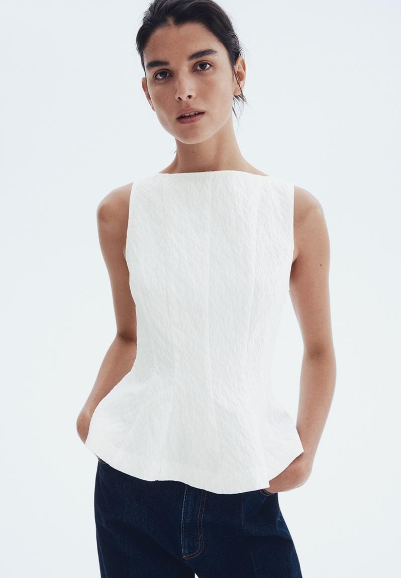 Peplum top - white - 1295009001