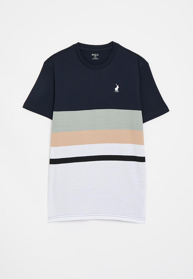 Boys blake striped ss tee - navy