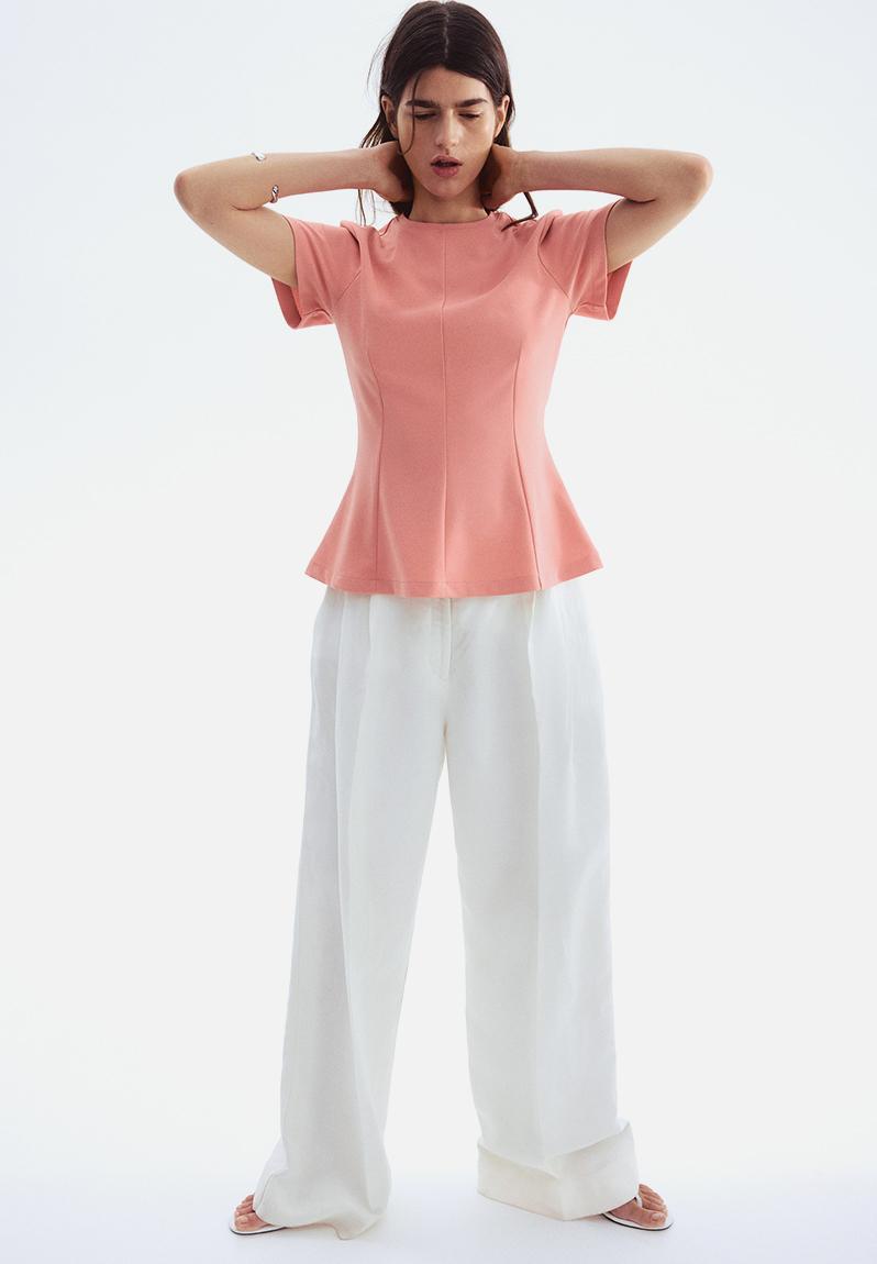 Waisted top - dusty pink - 1293326003