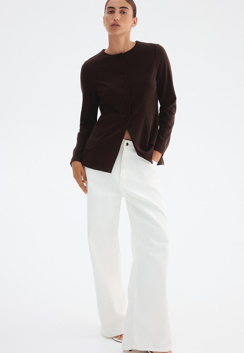 Interlock blazer - dark brown - 1299853001