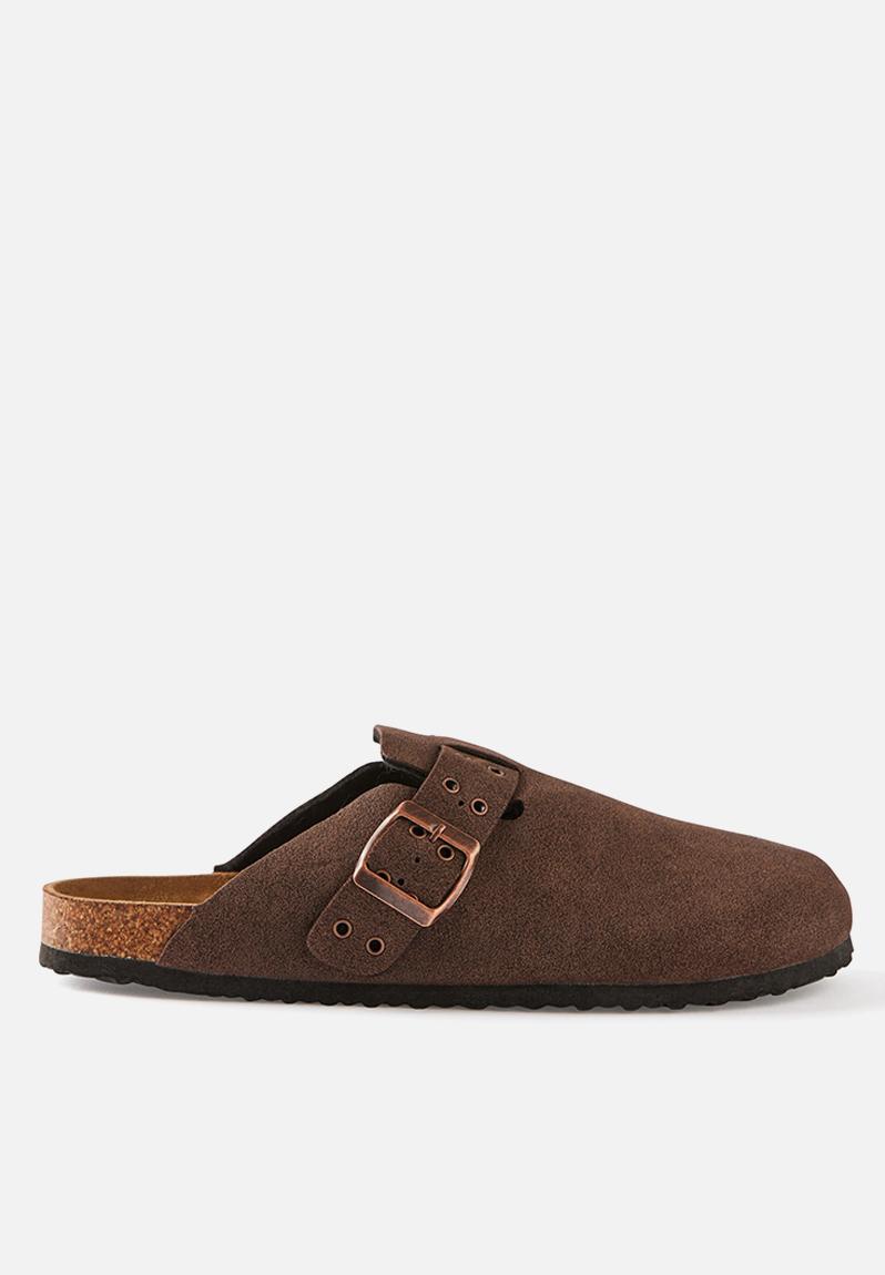 Rex buckle mule - choc hardware1