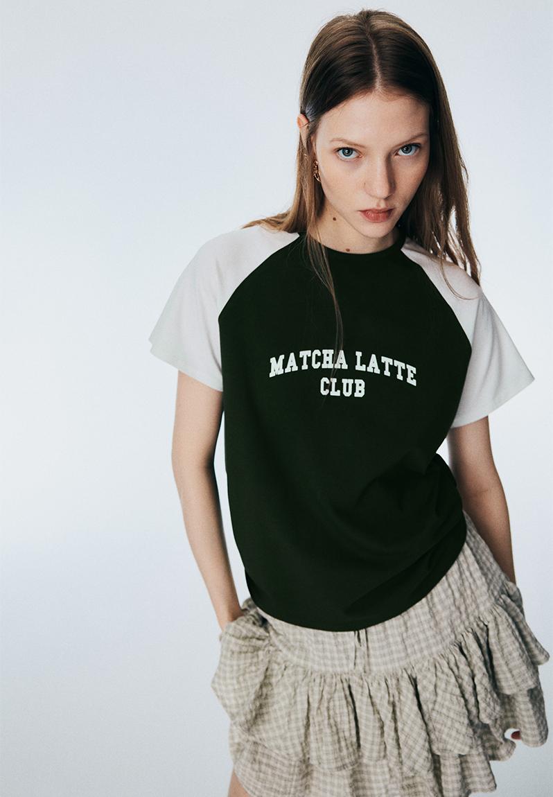 T-shirt - dark green matcha latte - 1308438001