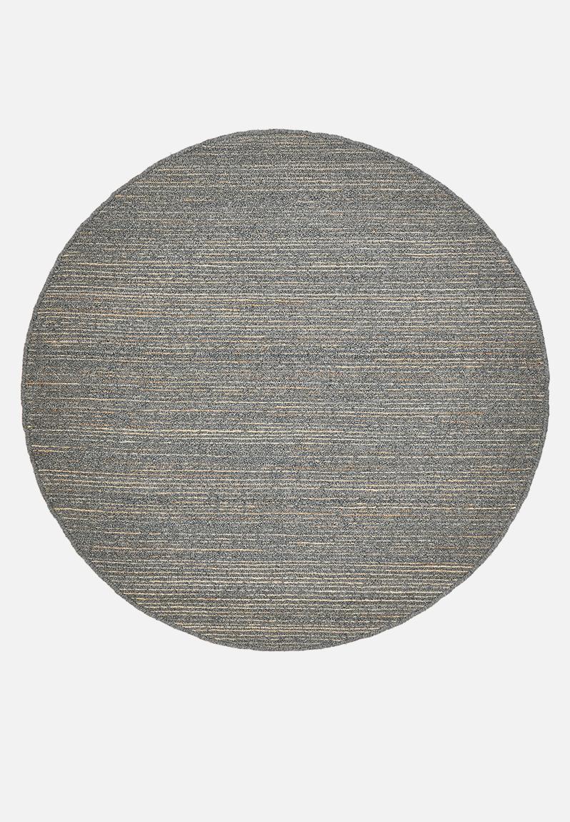 Eris Round Handwoven Wool & Jute Rug Charcoal