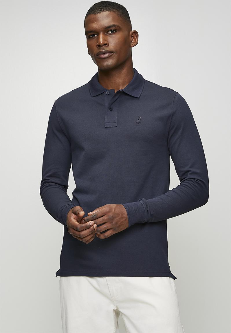 Ls Carter Essential Pique Ls Golfer - Navy