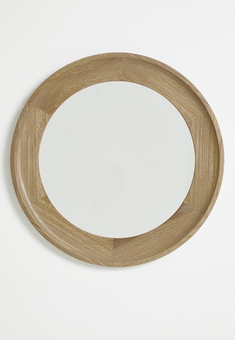 Zora round wooded mirror - Natural