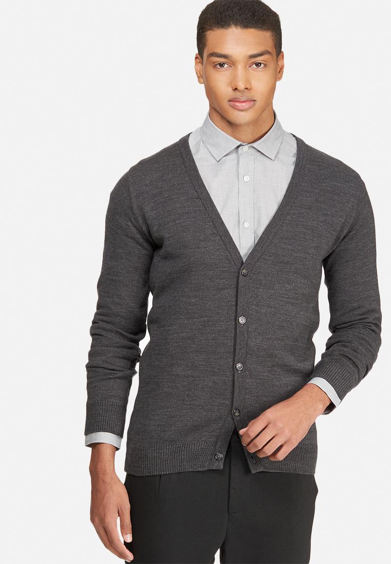 Aaron basic Cardigan-SD5133 - Dk charcoal basicthread Knitwear ...