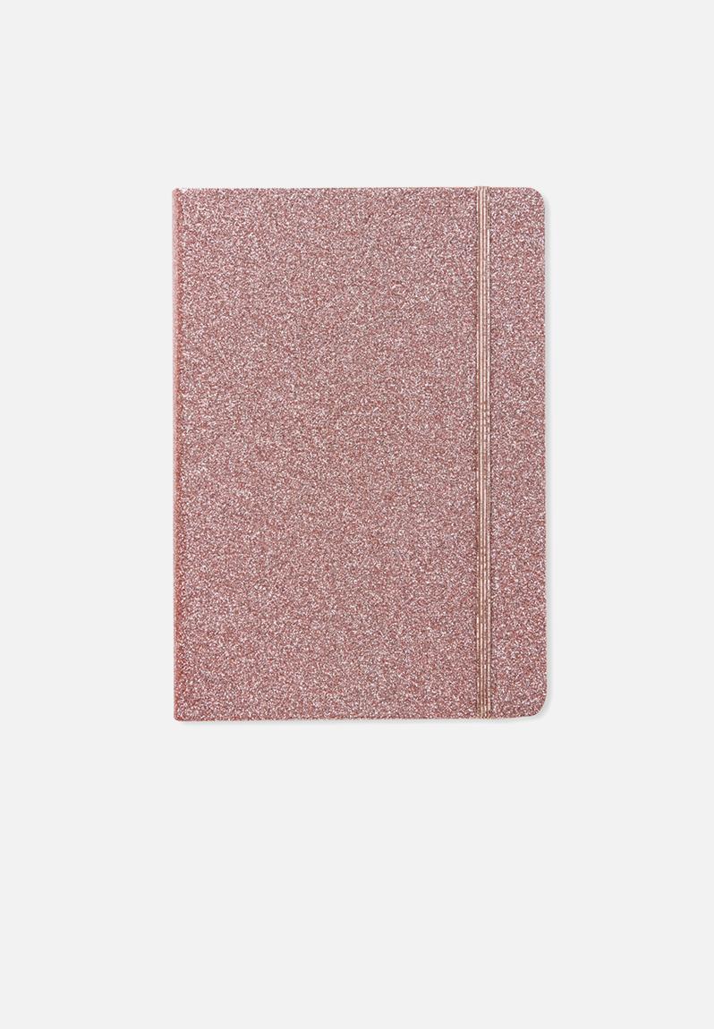 2018 a5 daily buffalo diary - rose gold glitter Typo Notebooks ...