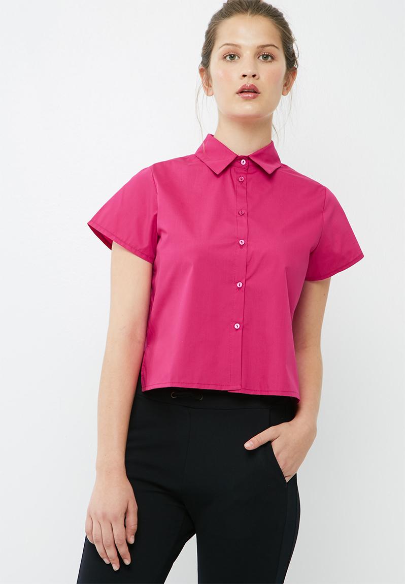 Boxy short sleeve shirt - cerise