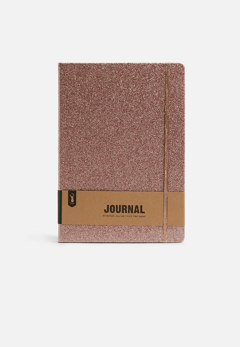 A4 Buffalo journal - rose gold glitter