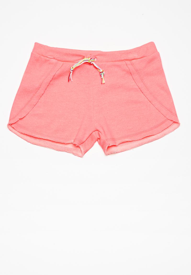 Kids girls raw edge towelling shorts - hot pink MINOTI Shorts ...