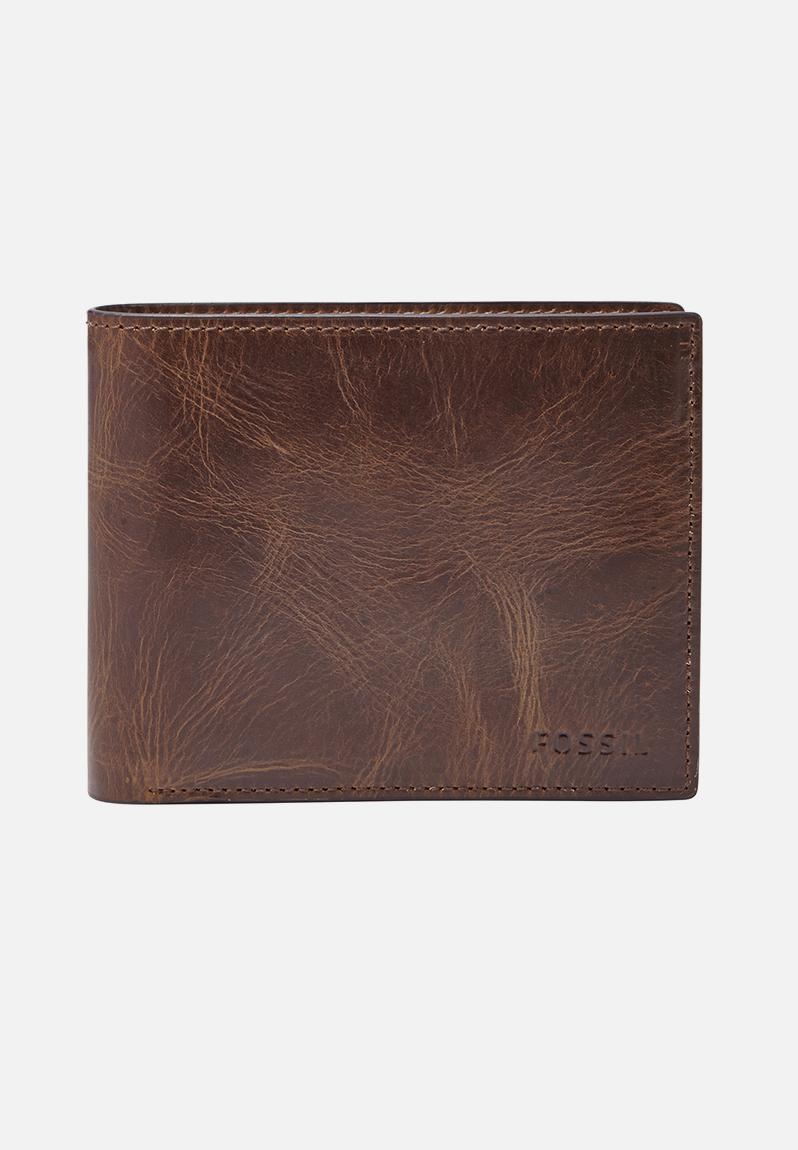 Derrick leather large coin - dark brown