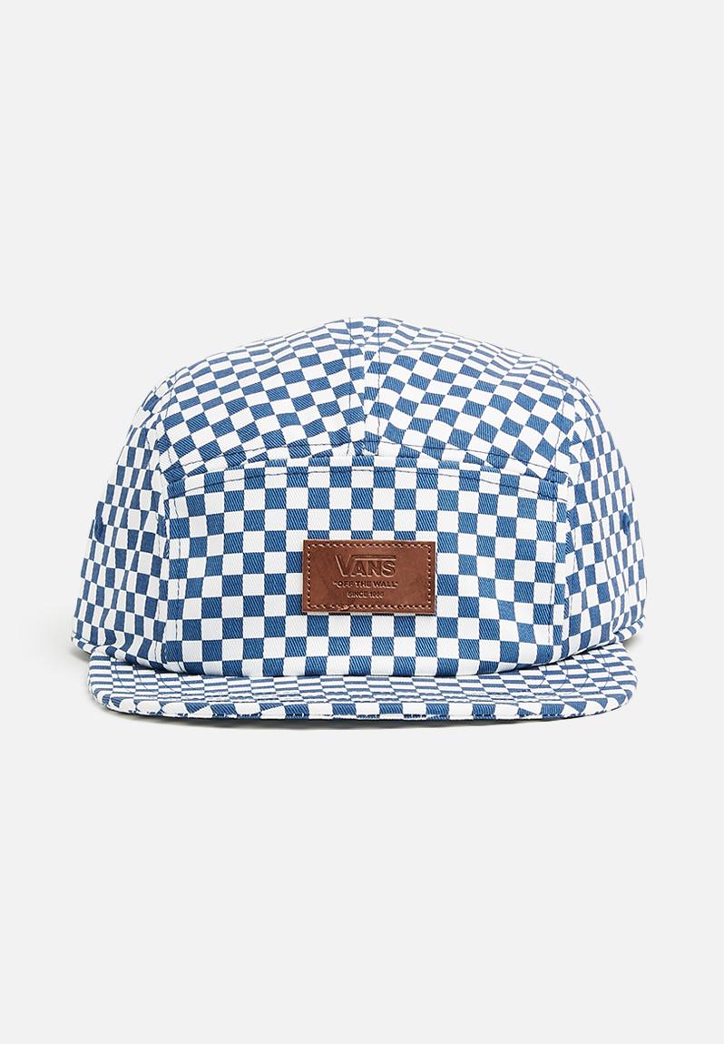 Davis 5 panel camper - true blue / white check Vans Headwear ...