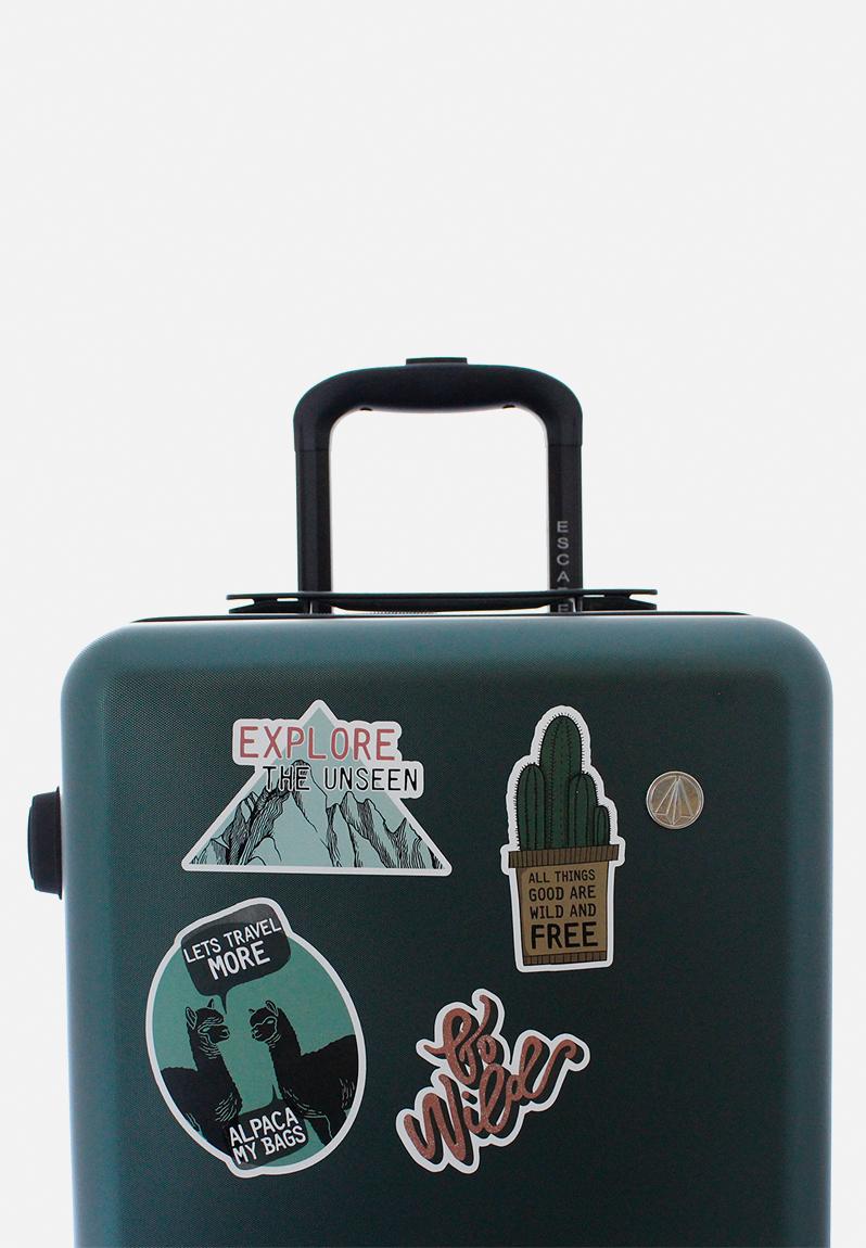 Adventure luggage personalisation sticker set of 4 - multi