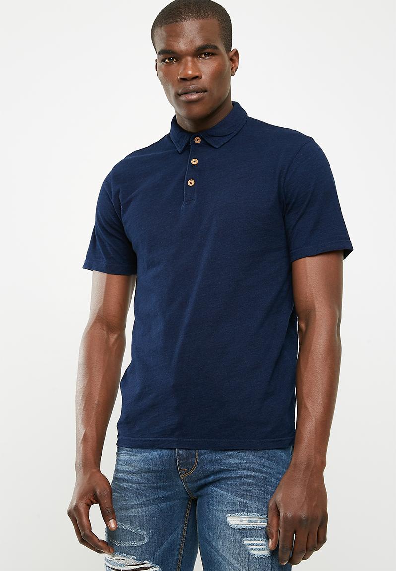 Magnus Indigo slub polo- night sky Only & Sons T-Shirts & Vests ...