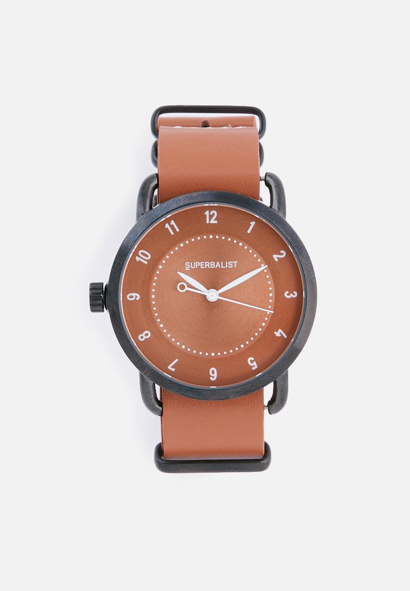 Reign leather watch - brown