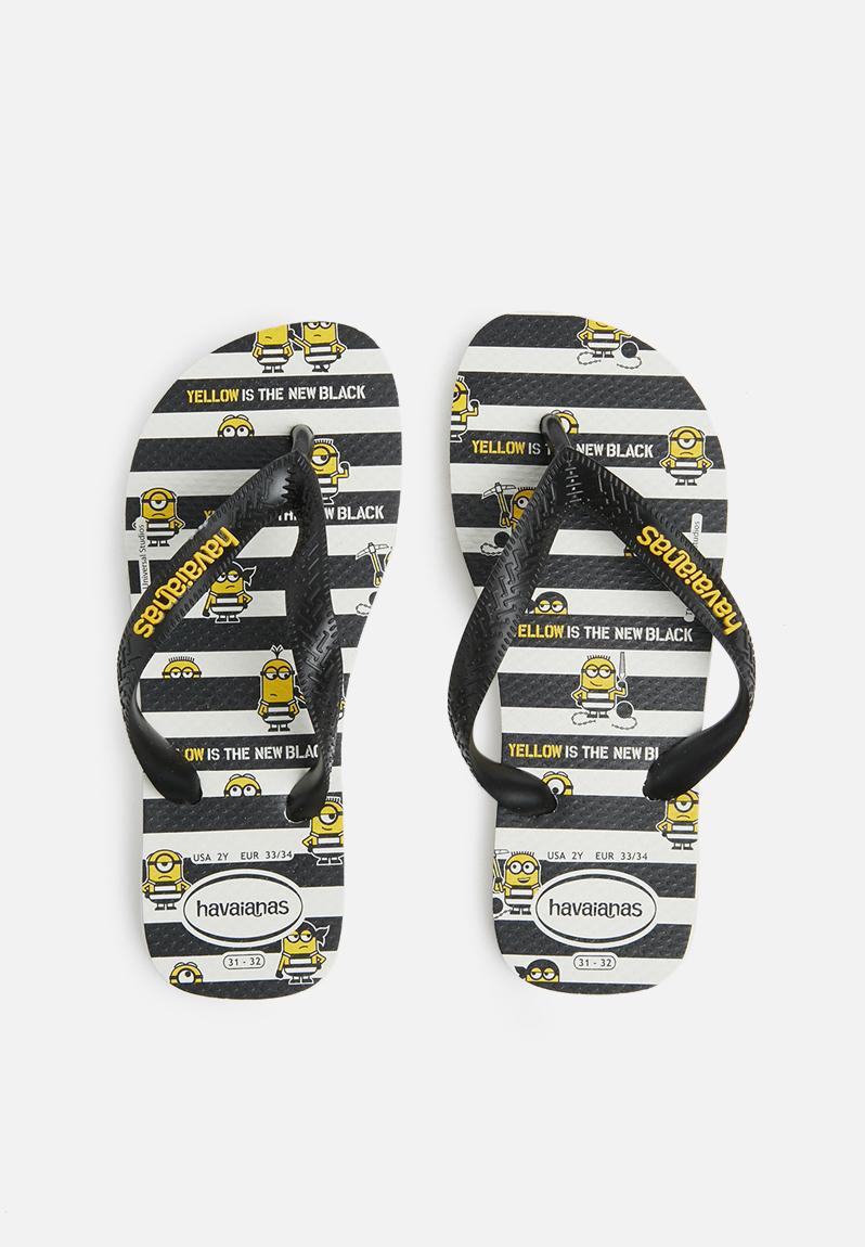 Kids Minions sandals - white/black Havaianas Shoes | Superbalist.com