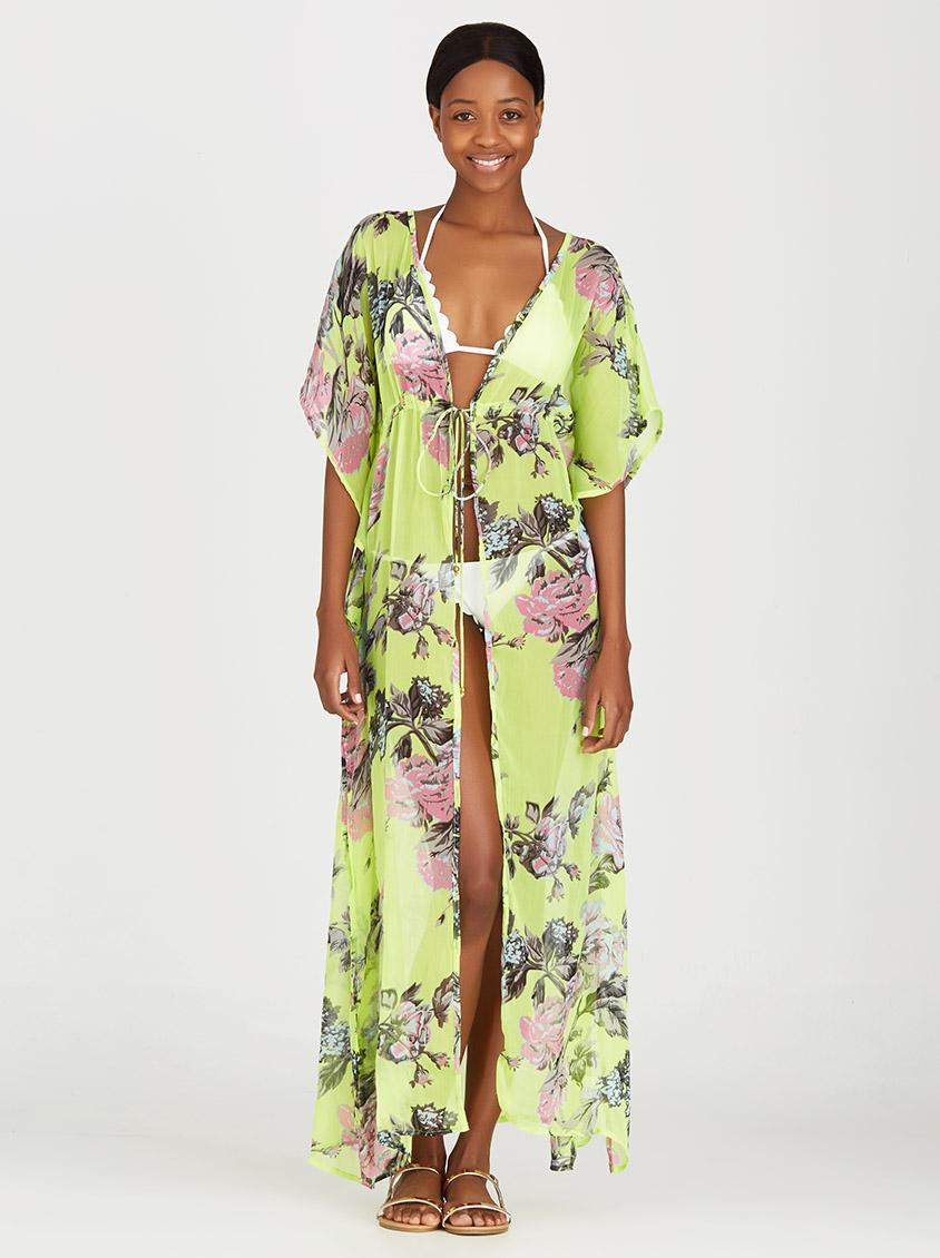 Open Front Maxi Kaftan Multi-colour London Hub Kaftans & Cover Ups ...