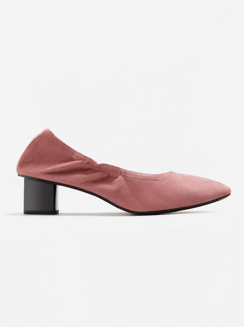 Elastic Suede Heels Mid Pink MANGO Heels | Superbalist.com